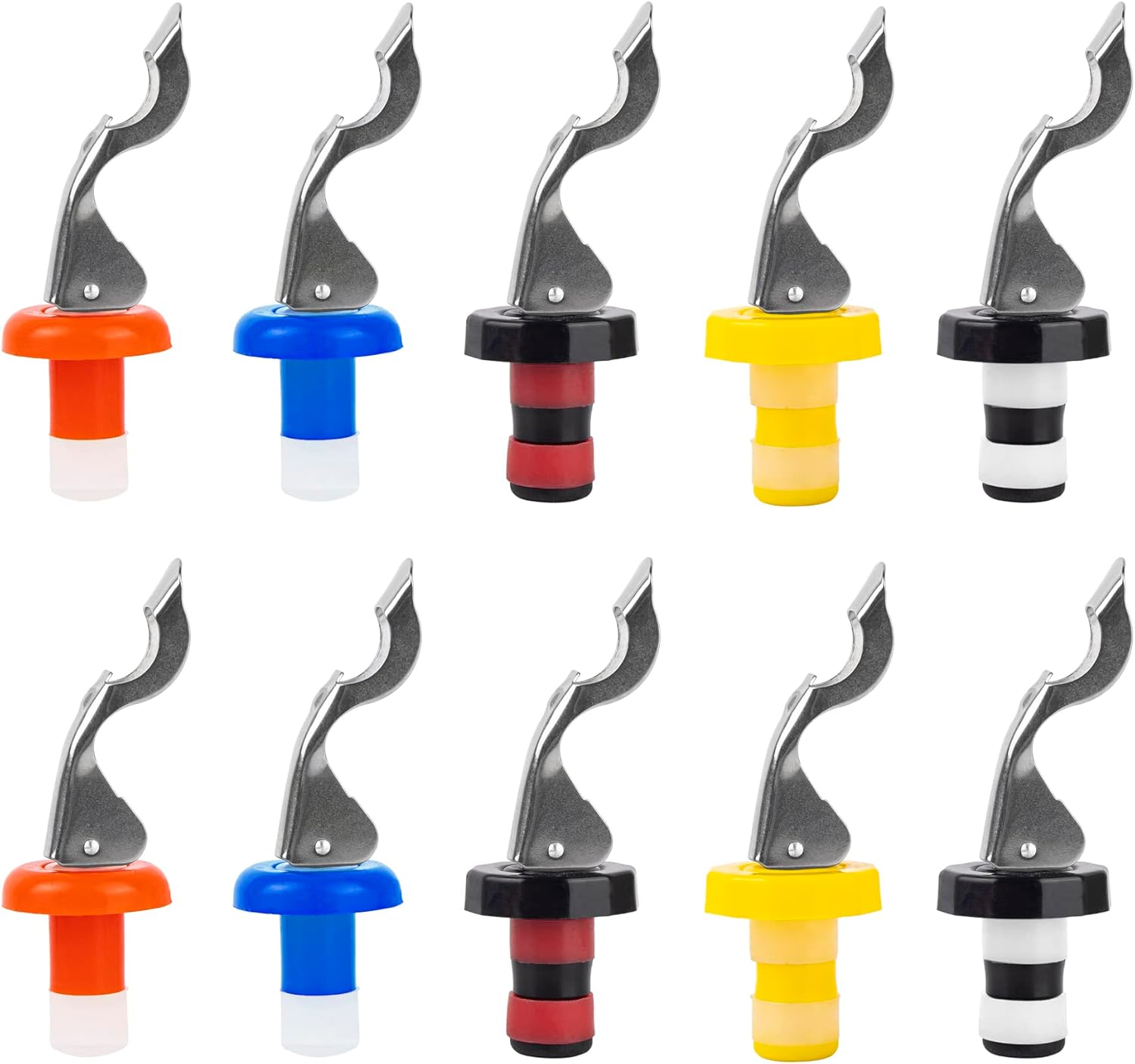 Amazon.com: AUEAR, 10Pcs Wine Stoppers Silicone Bottle Caps Food-safe ...