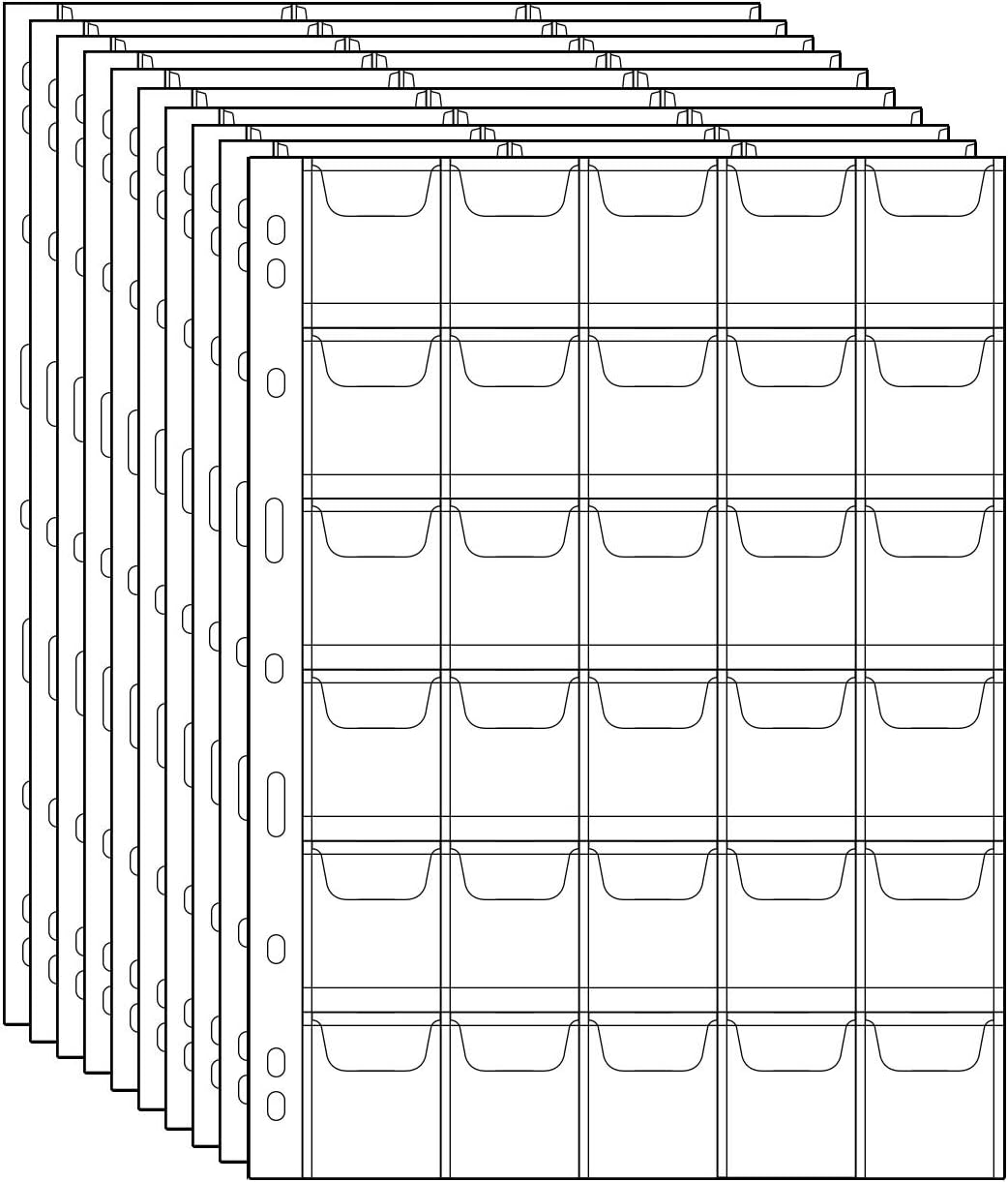 Amazon.com : Coin Pocket Pages - Standard 9-Hole Coin Pocket Inserts ...