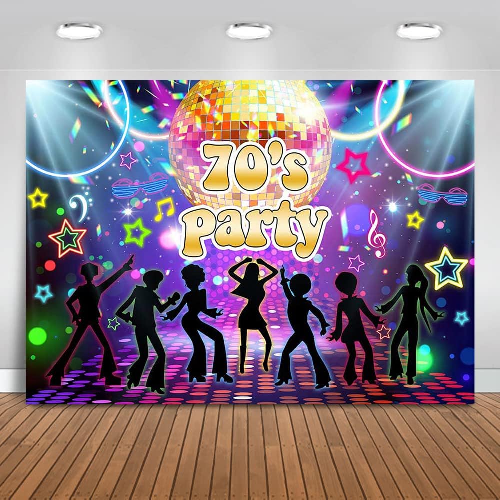 Amazon.com : Mocsicka 70s Disco Party Backdrop 1970's Retro Disco Adult ...