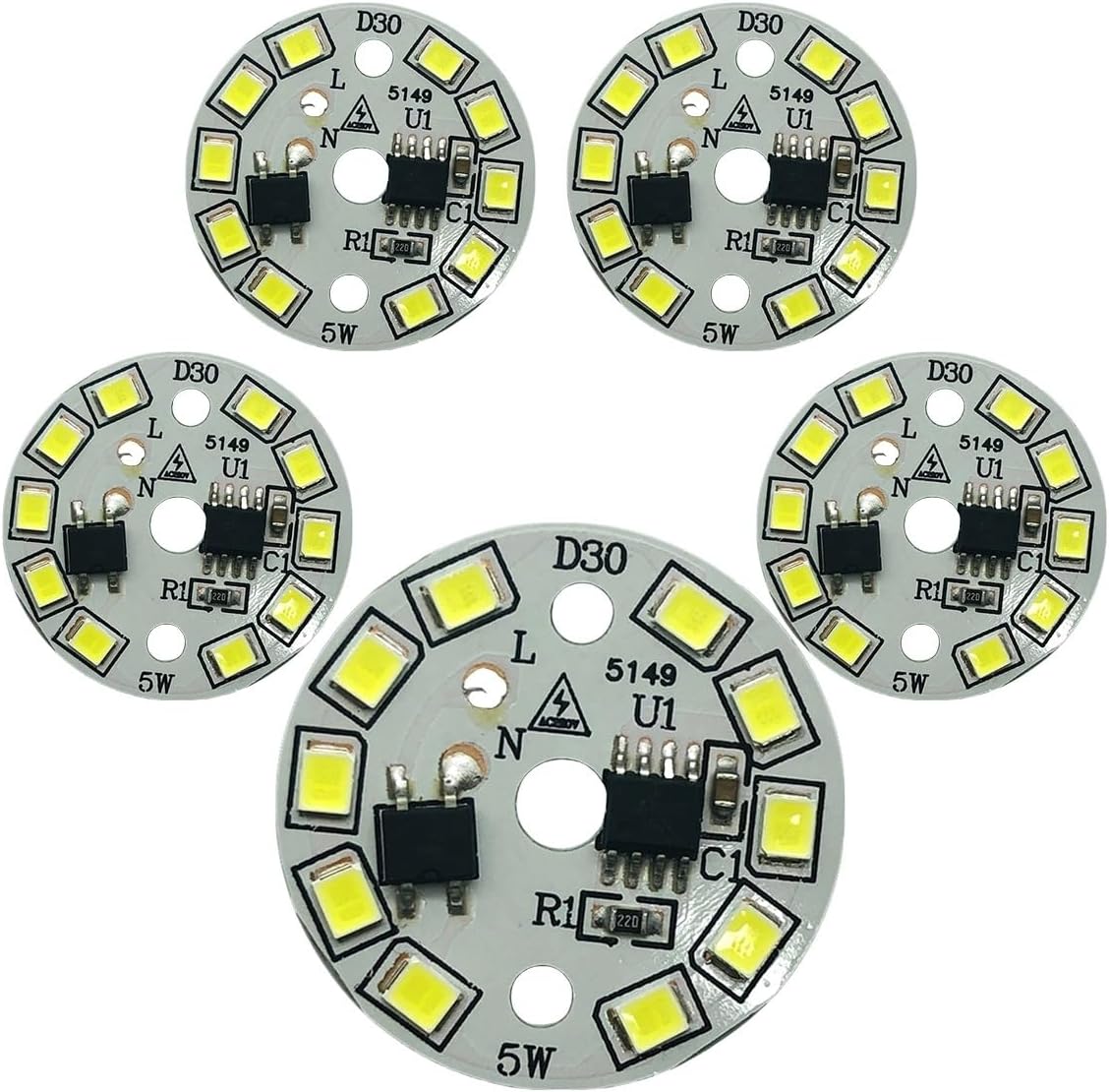 Amazon.com: xyunluk 5PCS AC 220V Driver Free Led High Voltage Light ...