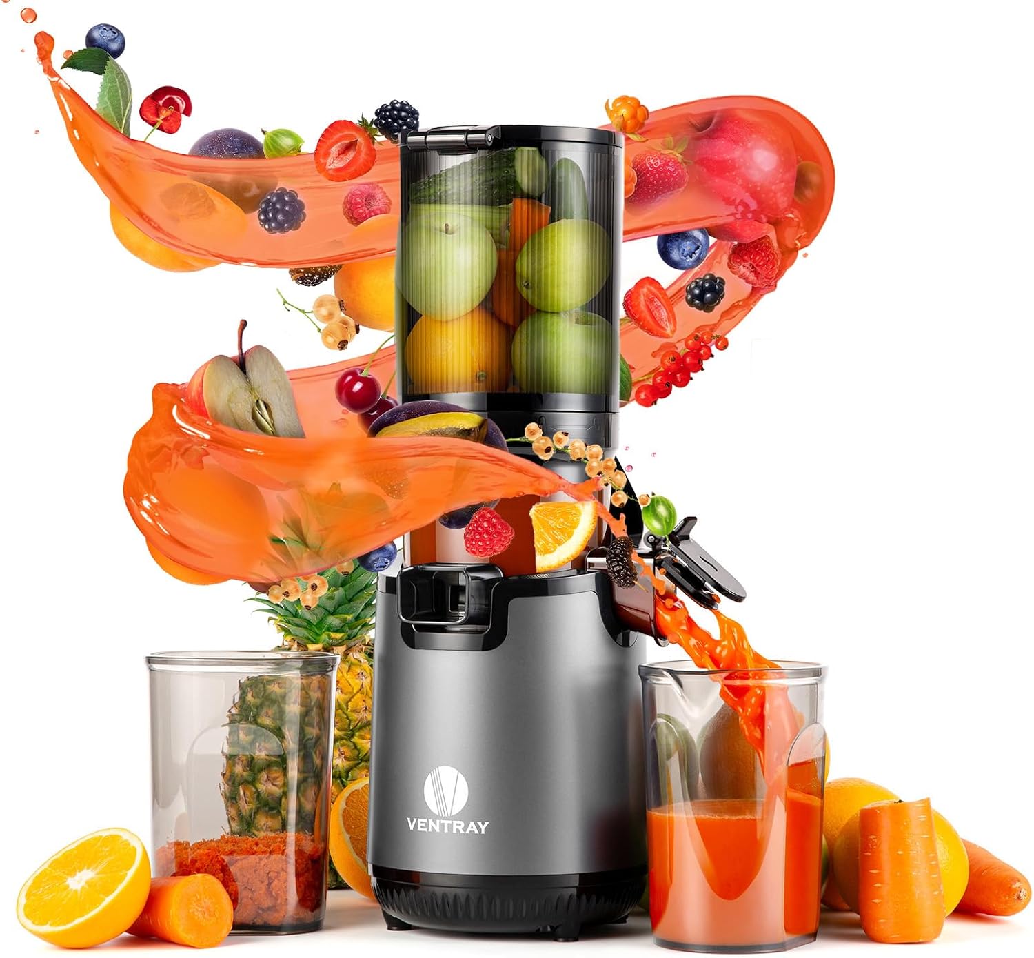 Amazon.com: Ventray Cold Press Juicer, 5.12'' Extra Large Feed Chute ...