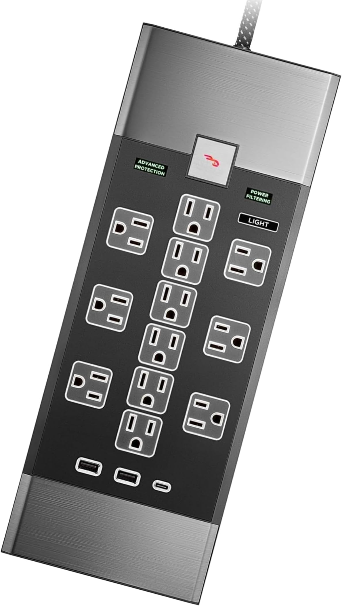 Amazon.com: Rocketfish - 12-Outlet 5,280 Joules Surge Protector with ...