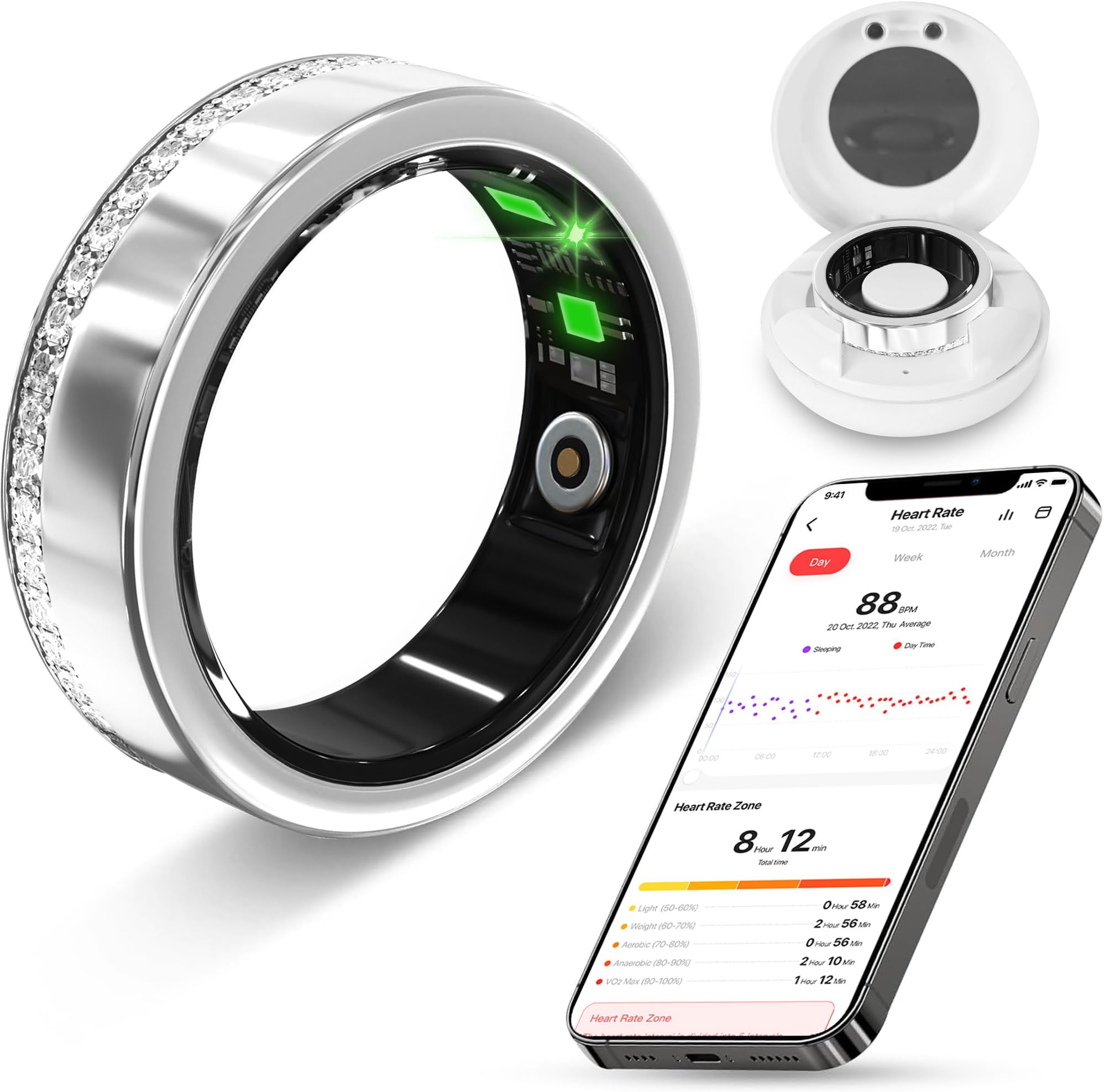 Amazon.com: smart ring with led display – activity & fitness tracker ...