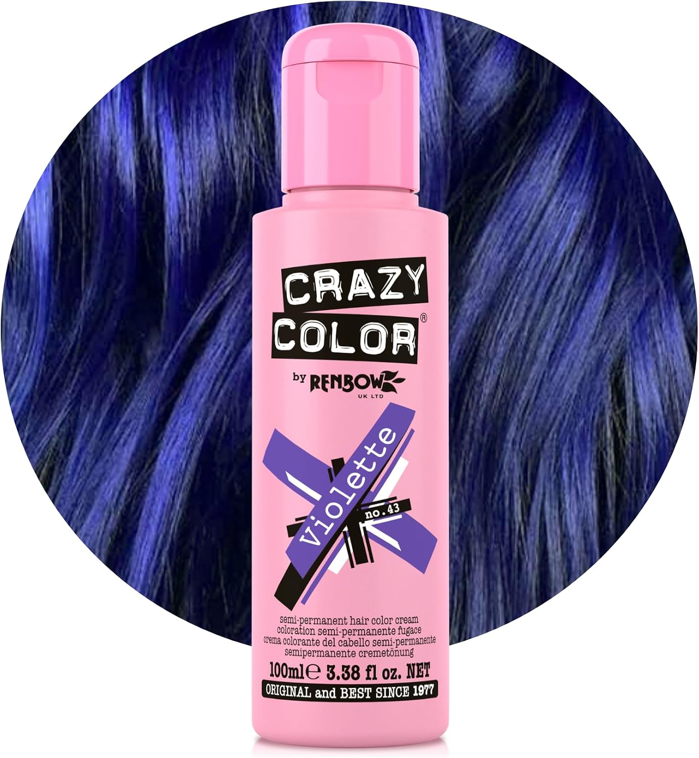 Crazy Color Vibrant Violette Semi-Permanent Hair Dye. Highly Pigmented ...