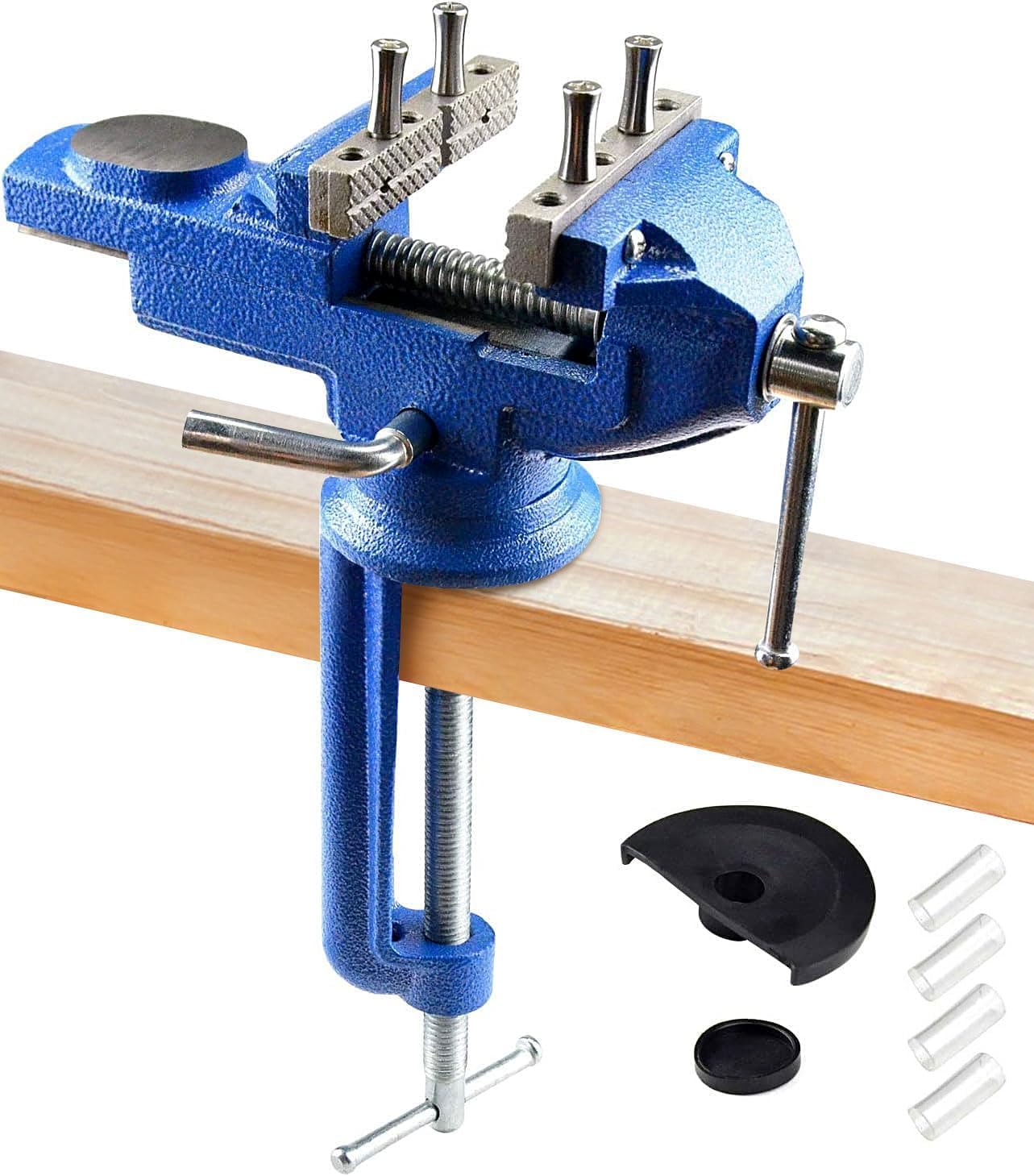 POLIWELL Bench Vise Universal 3 Inch Bench Clamps 360° Swivel Base Home ...