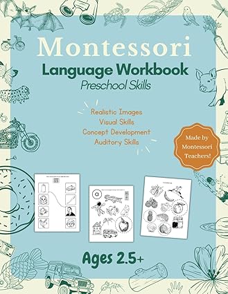Montessori Language Workbook Preschool Skills: Realistic Images, Calm ...