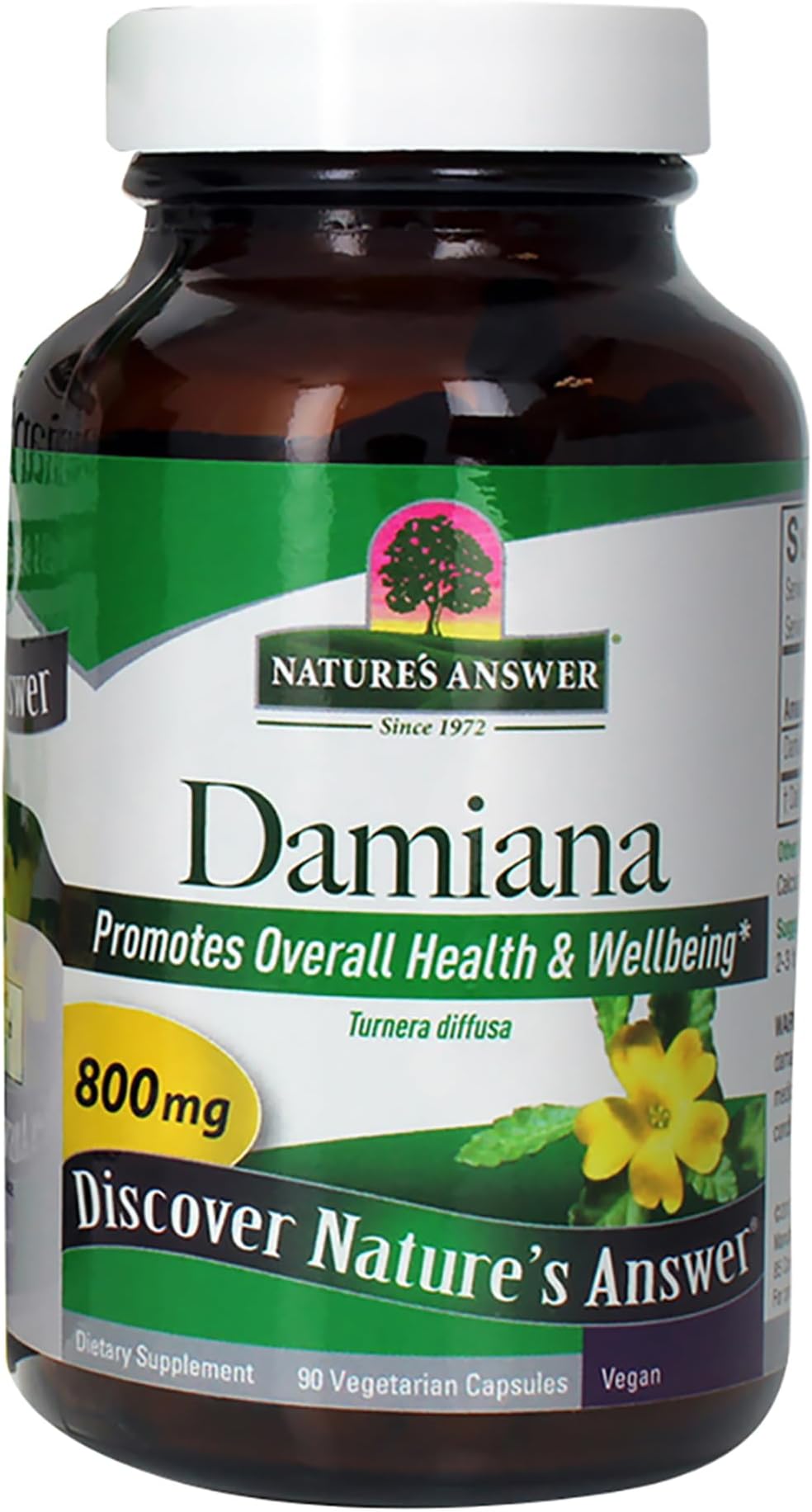 Amazon.com: Nature's Answer Damiana , 800 mg, 90 Vegetarian Capsules ...