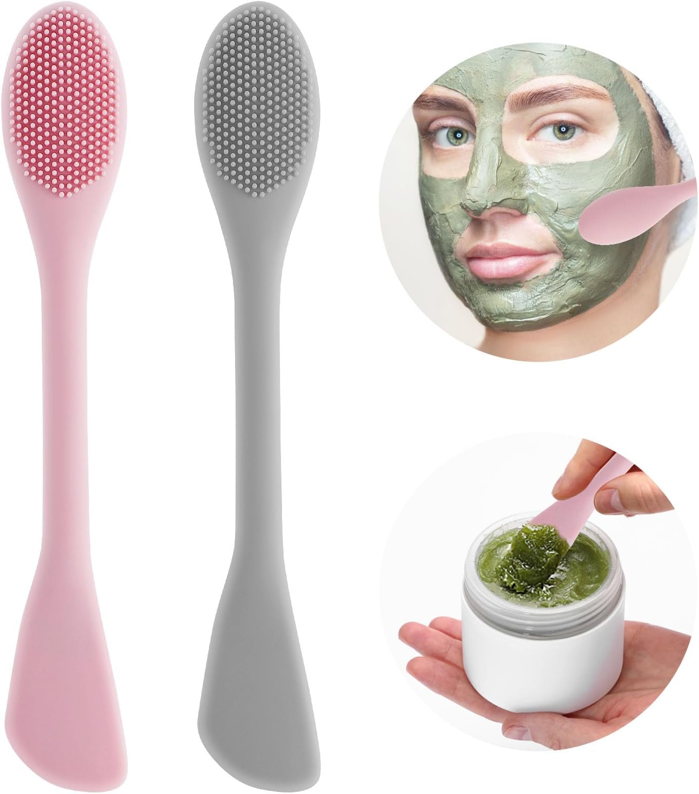Amazon.com: NIZJX Silicone Face Mask Applicator Double-Ended 3 Pcs Mask ...