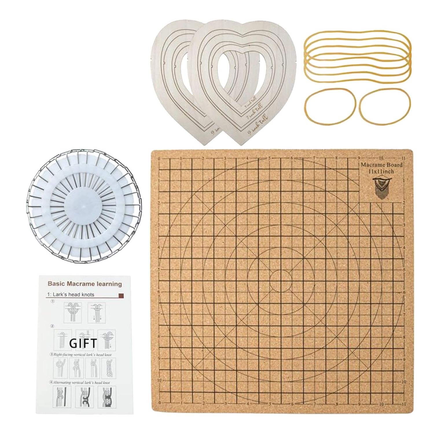 CLUB BOLLYWOOD® Macrame Board DIY and Ruler Knotting String with Pins ...