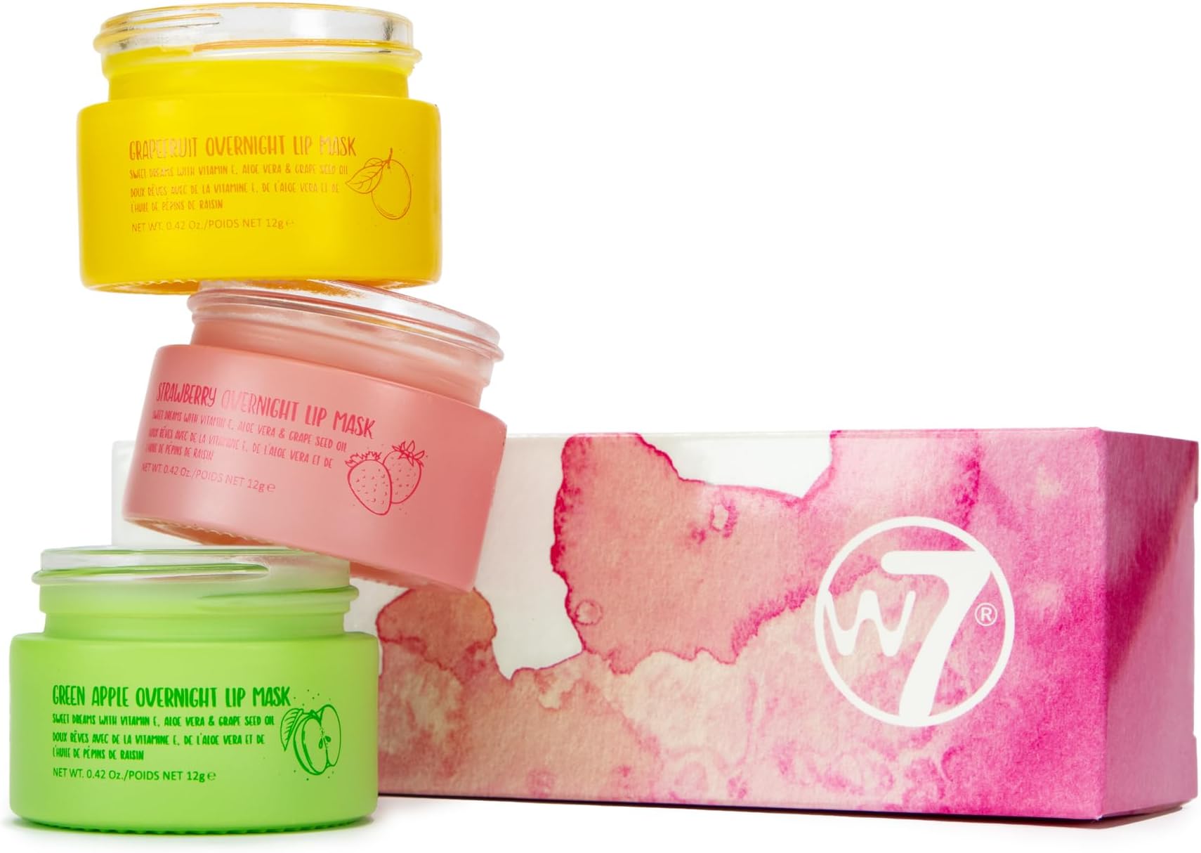Amazon.com : W7 Sweet Dreams Overnight Lip Mask Trio - Strawberry ...