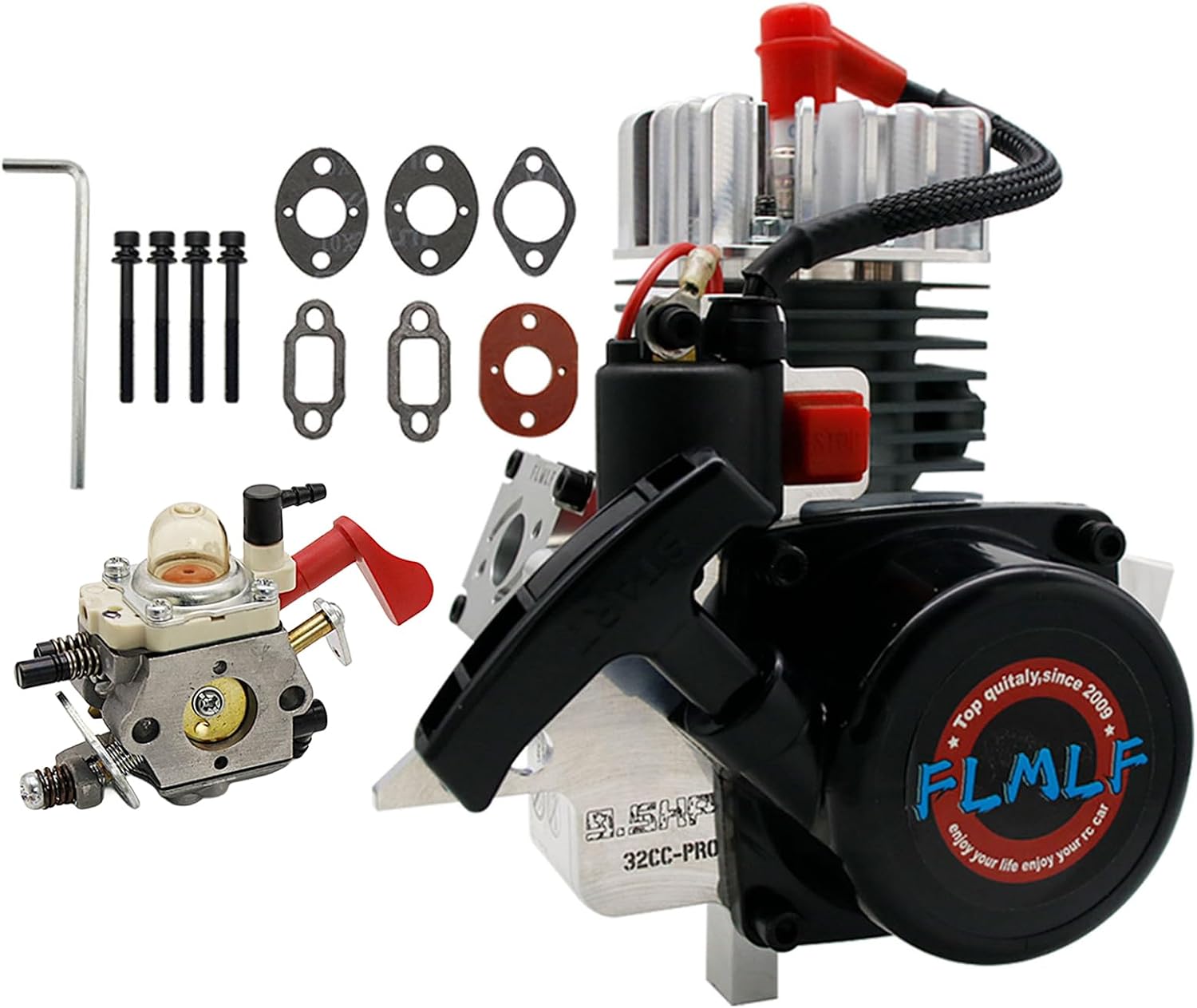 Amazon.com: FLMLF CNC 32CC PRO 11HP Reed Case Engine with Carburetor ...