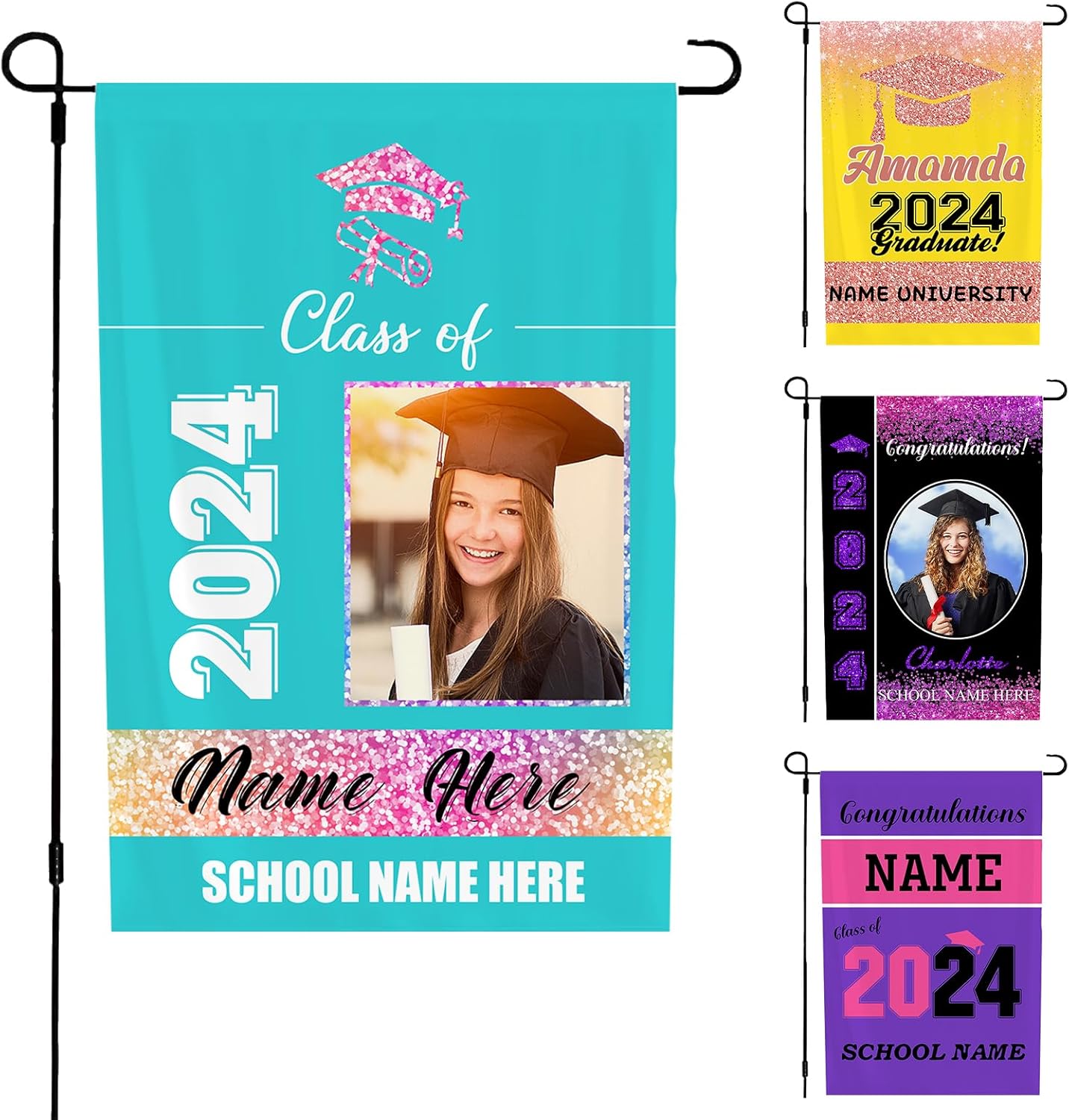 Amazon.com : Custom Graduation Flag Personalized Graduation Yard Sign ...