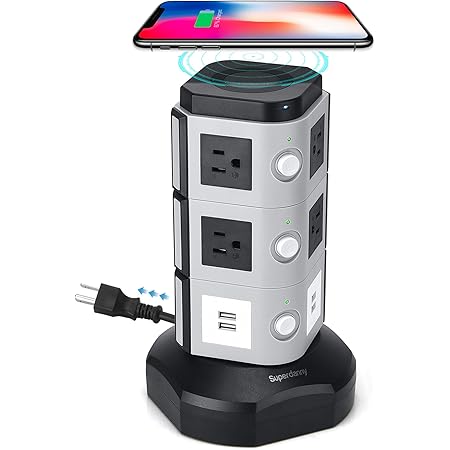 Amazon.com: Power Strip Tower Surge Protector with Fast Wireless ...