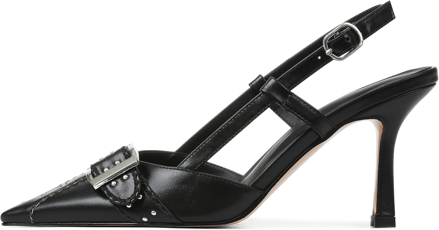 Amazon.com | AMINUGAL Slingback Heels for Women - Buckle Pointed Toe ...