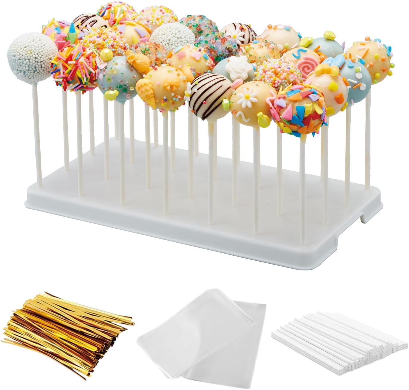 Amazon.com: Acacia Wood Cake Pop Stand for Drying 19 Holes Round Wooden ...
