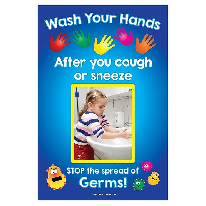 Buy Daycare Posters - Hand Washing Posters - Laminated Health Posters ...