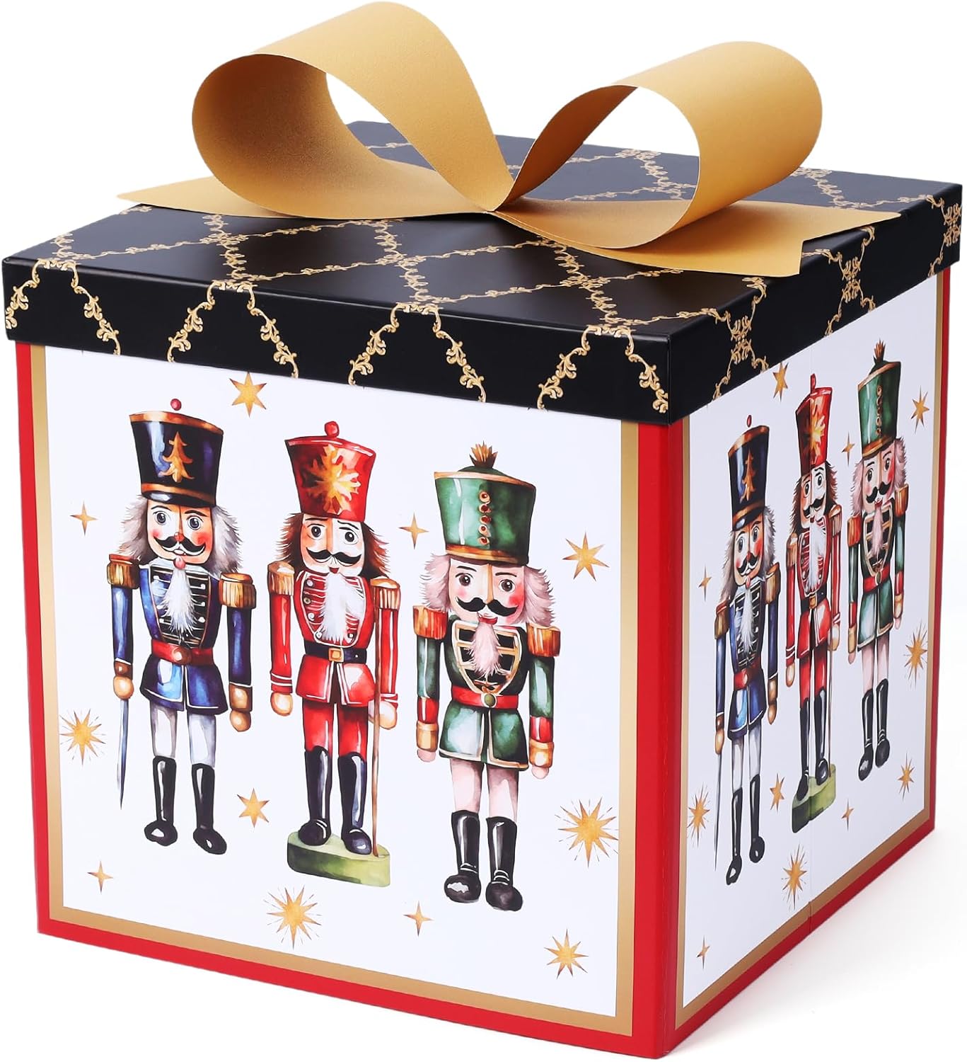Amazon.com: LaRibbons Large Christmas Gift Boxes with Lids, 10x10x10 ...