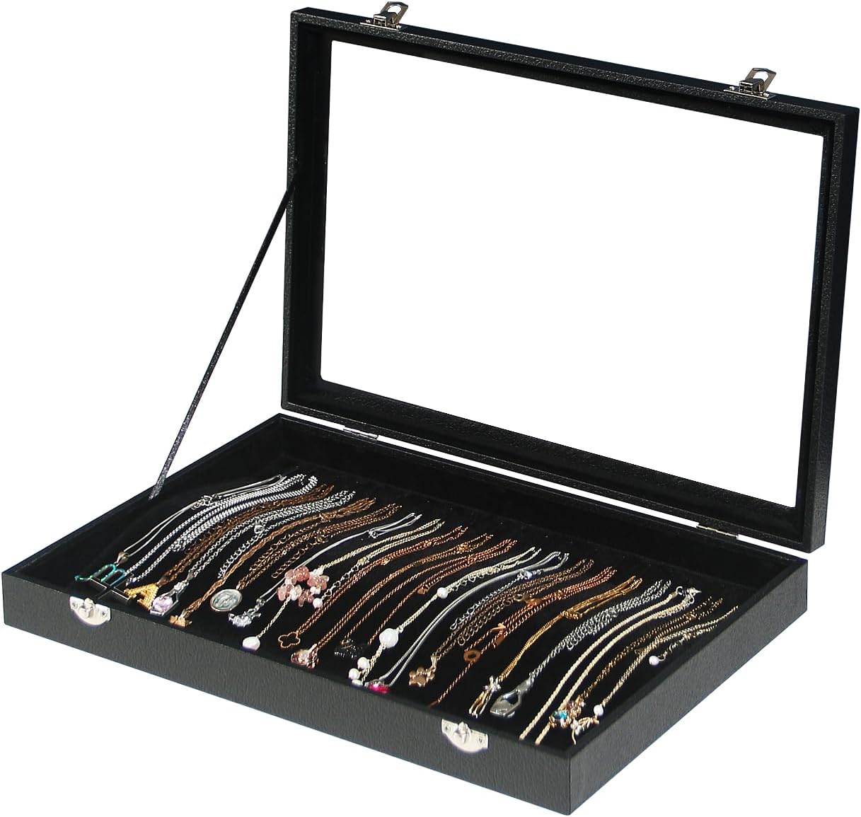 Amazon.com: ByKen 20 Hooks Necklace Organizer Box/Tray, Chains Showcase ...