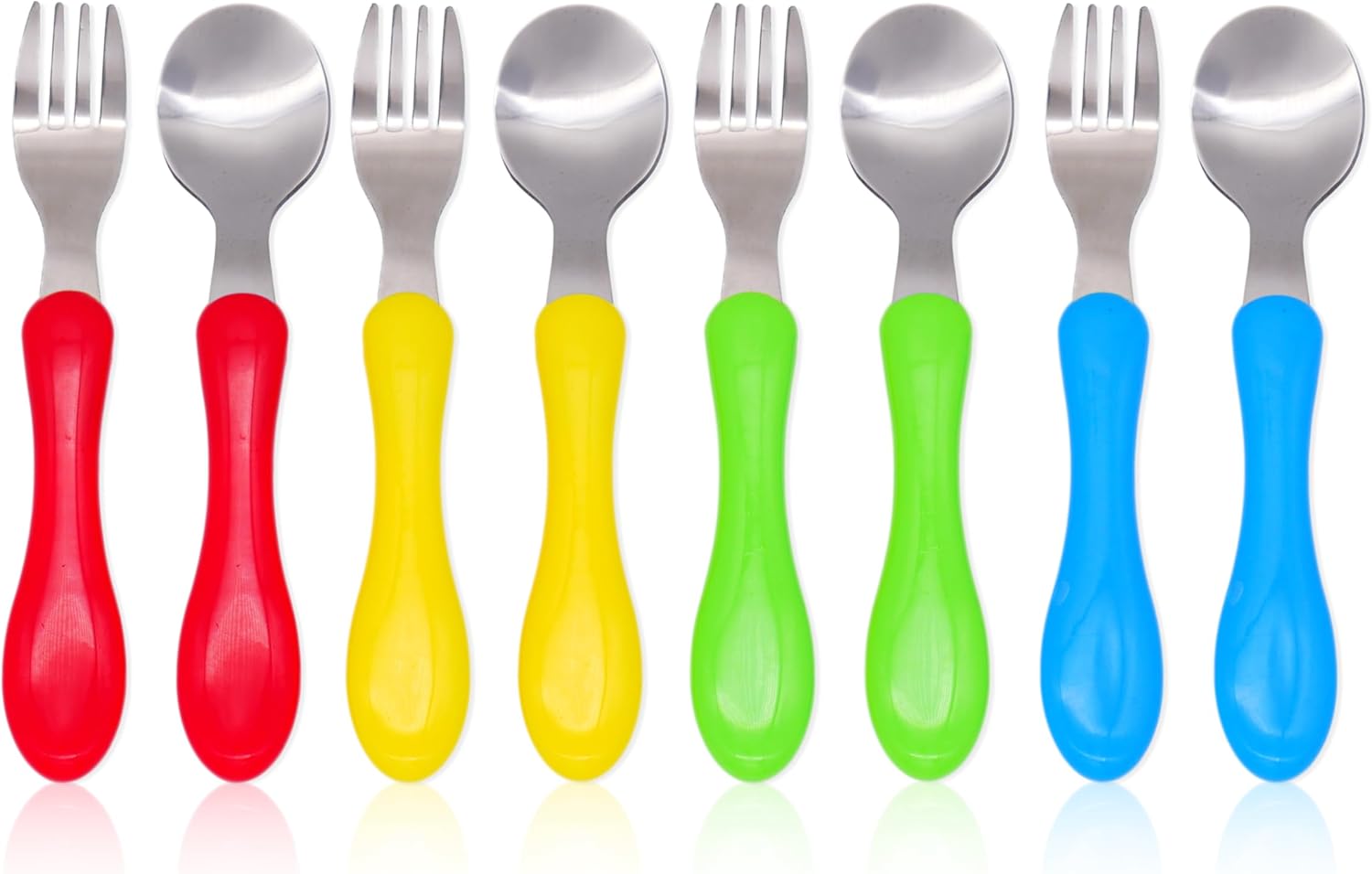 Bloomsworld 8 Toddler Cutlery Set, Kids Spoons and Forks, Stainless ...
