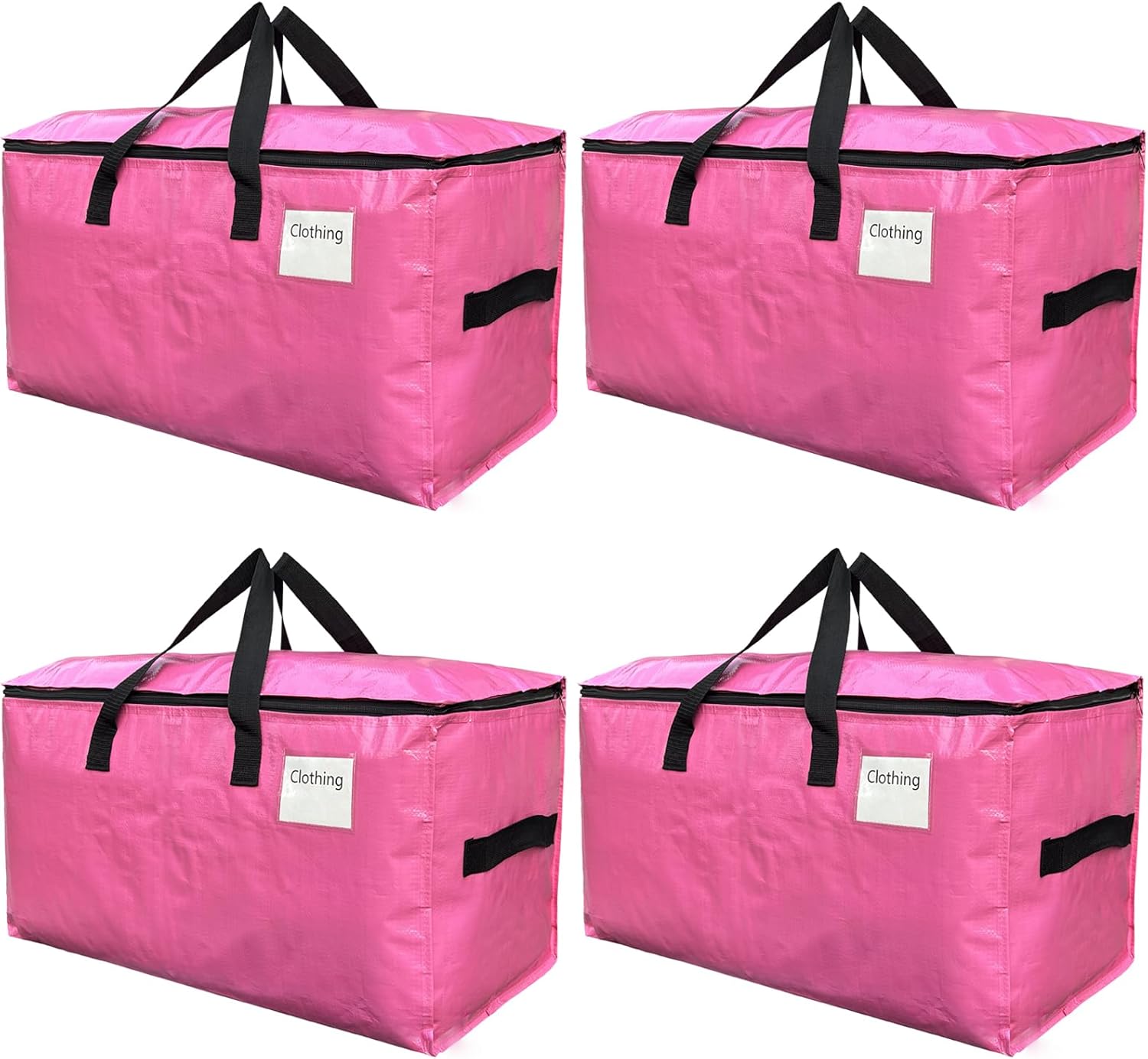 4 Pack Extra Large Moving Bags with Zippers & Carrying Handles, Heavy ...