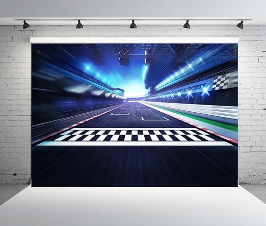 Amazon.com: BELECO 7x5ft Fabric Racing Backdrop for Photography Finish ...