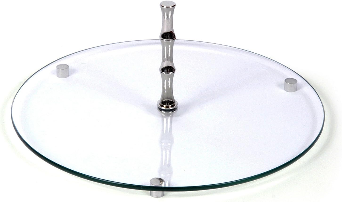 Amazon.com: Cheese plate Glass 30cm Round with Bamboo style handle ...