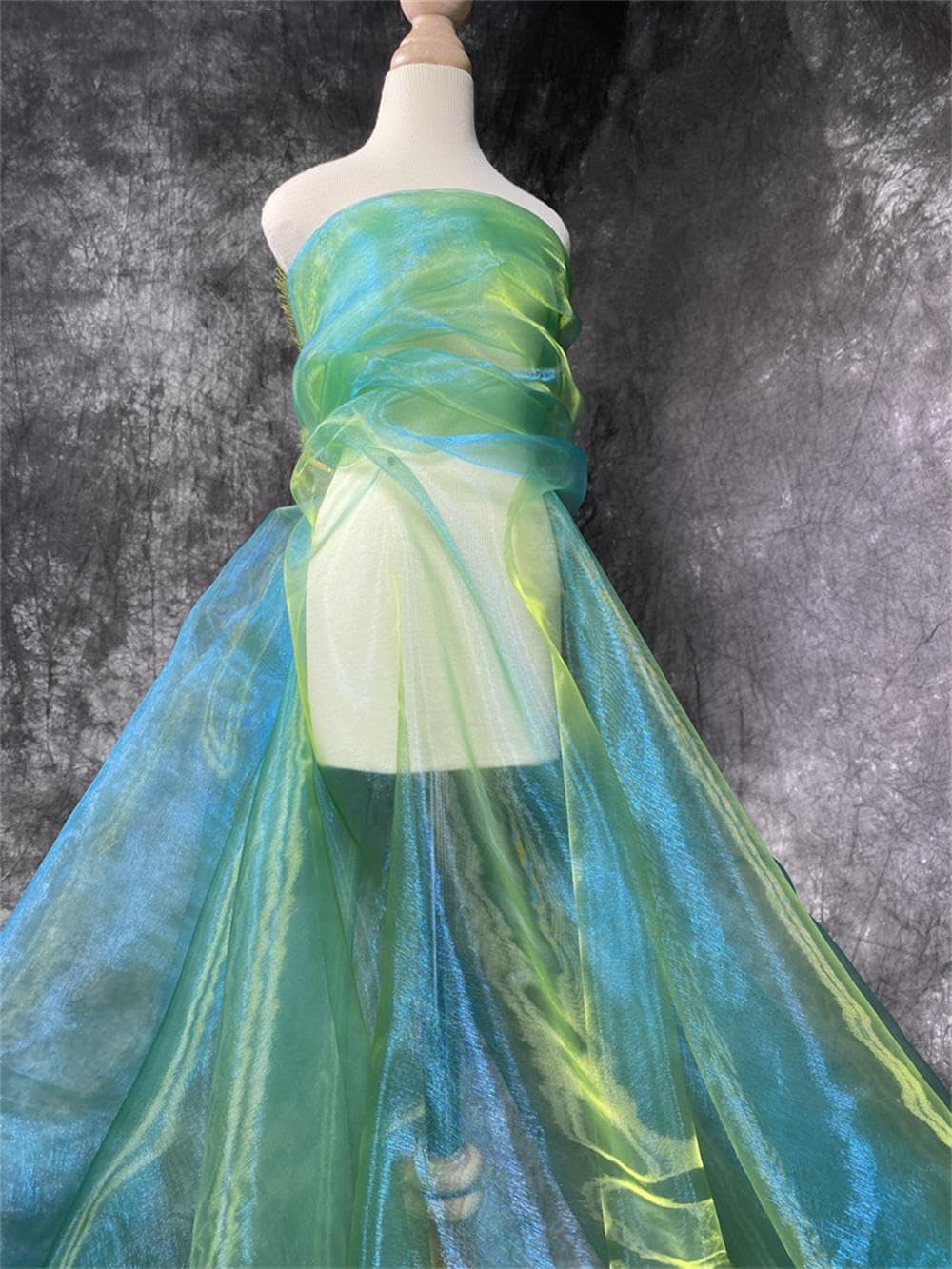 Amazon.com: Two Tone Lightweight Sheer Organza Fabric Iridescen ...