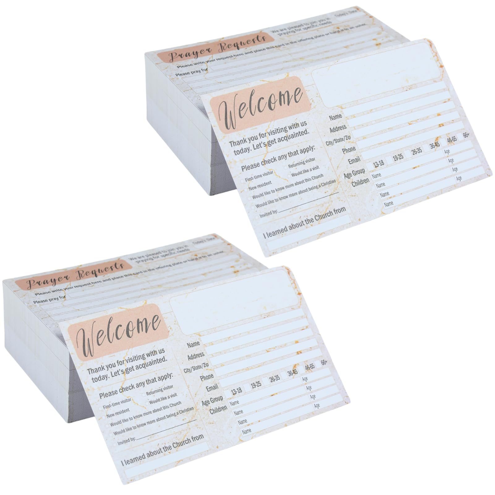 Amazon.com : 200 Pack Church Visitor Cards 3 x 5 Inches Church Welcome ...