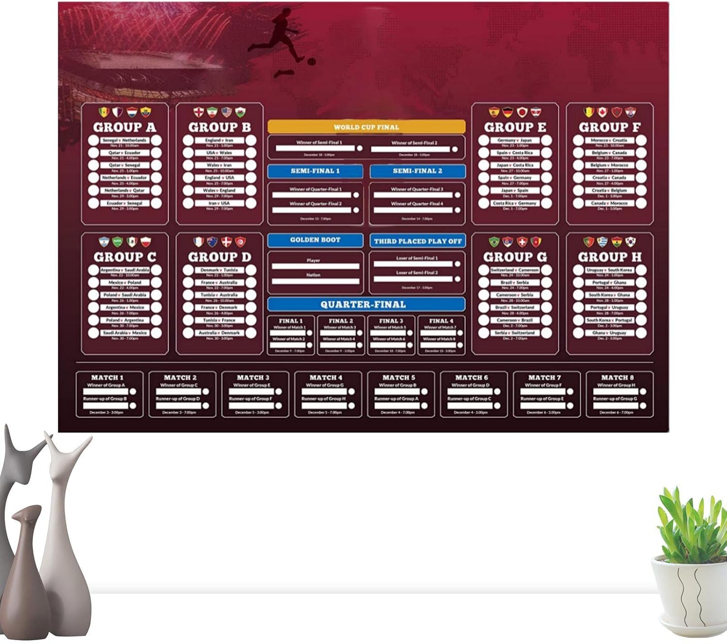 Football World Cup Game Wall Chart 2022 - Football Events Calendar ...