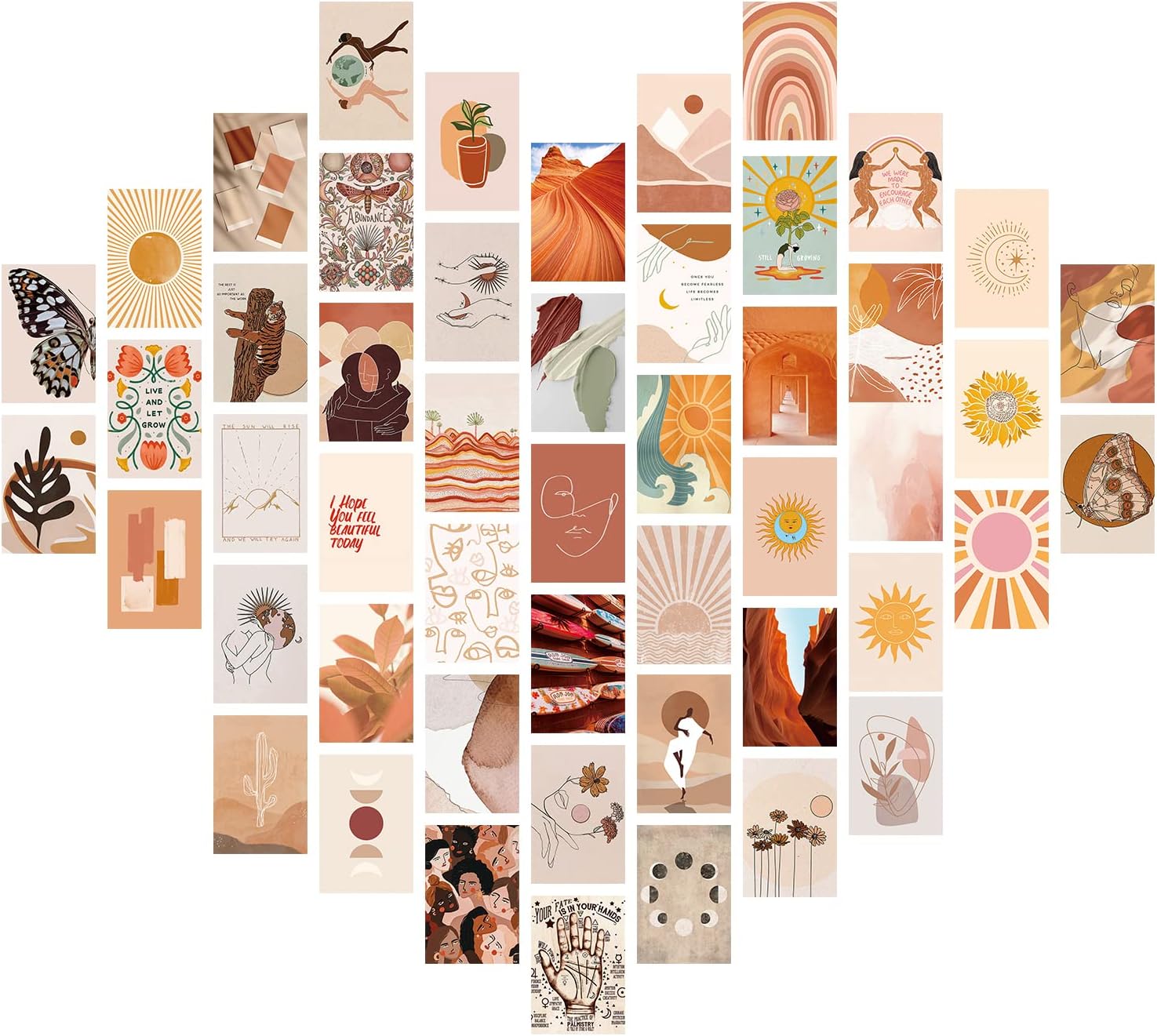 Joyoldelf 50 Pieces Beige Wall Collage Kit - 4x6 inch Aesthetic Picture ...