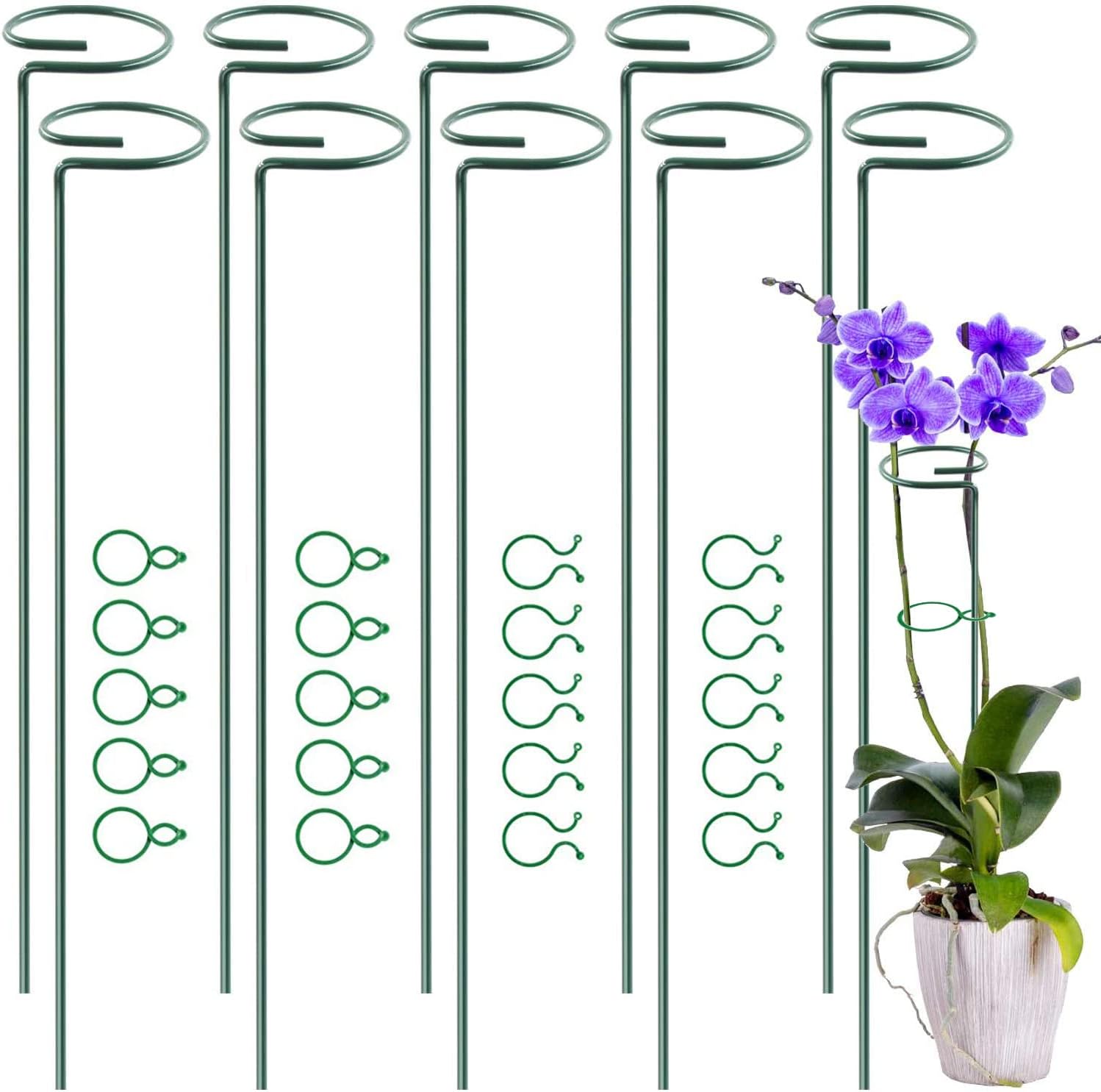 Amazon.com : HiGift 10 Pack 18 inch Plant Stakes and Supports, Metal ...