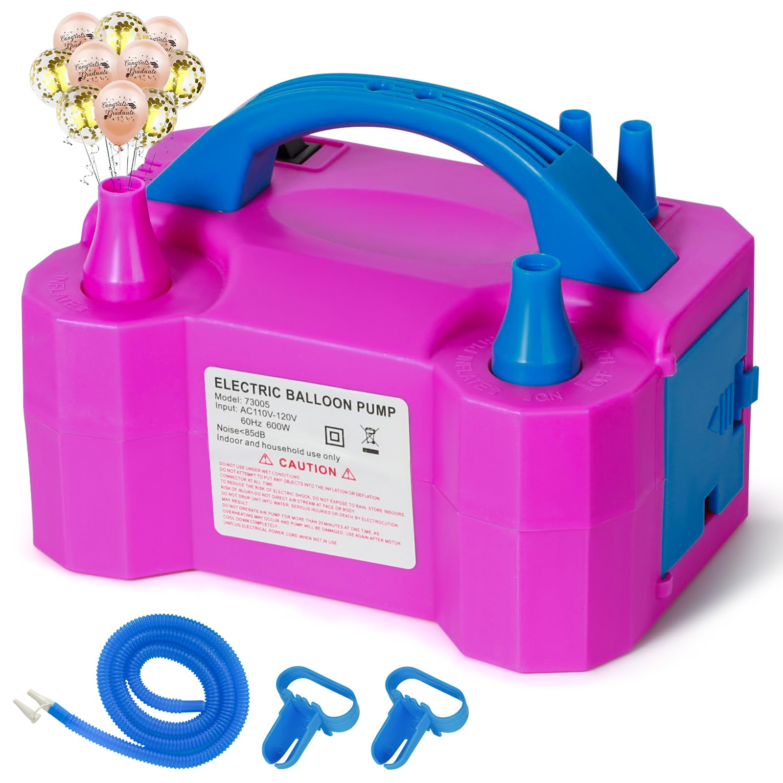 Amazon.com : WYLOSUA Portable Dual Nozzle Efficient Electric Balloon ...