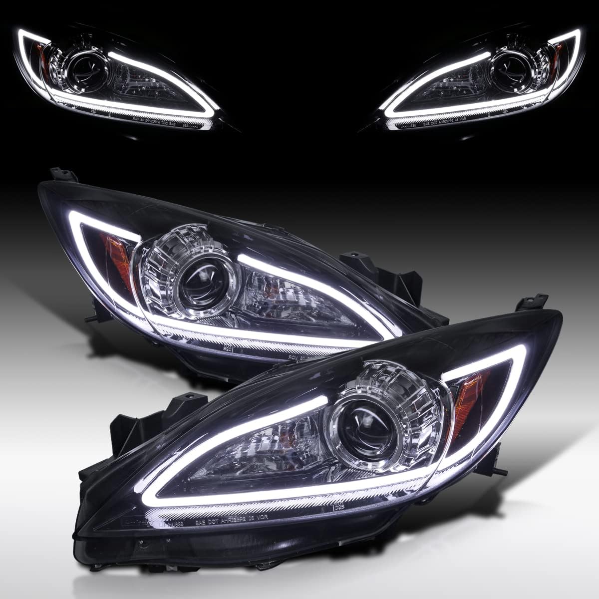 Autozensation Compatible with 2010-2013 Mazda 3, Left + Right Pair ...