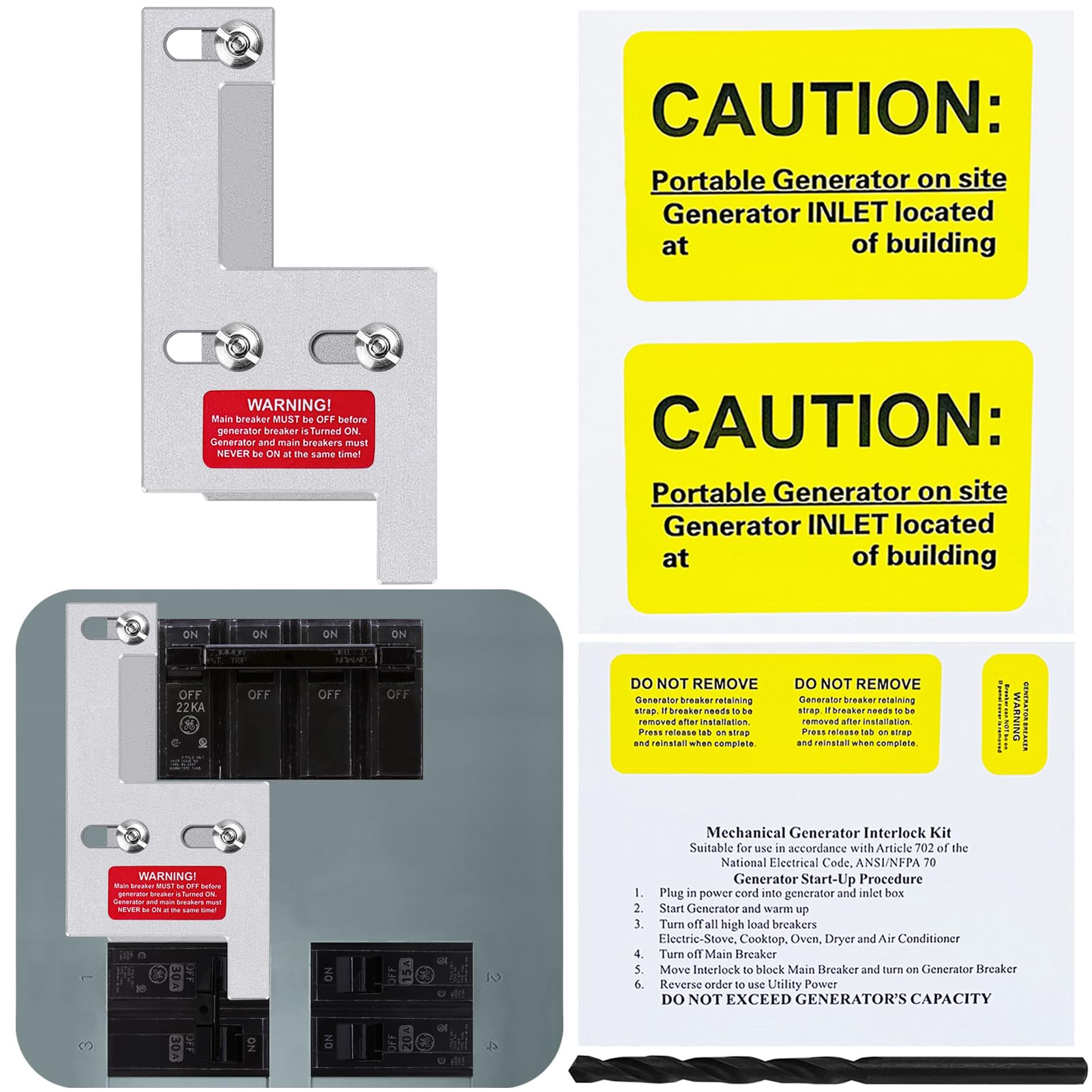 Snapklik.com : Generator Interlock Kit For GE General Electeric 200 Amp ...