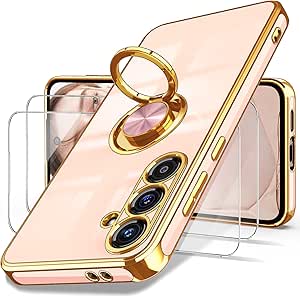 Amazon.com: Dretal for Samsung Galaxy S24 FE 5G Case, 2X Tempered Glass Screen Protector, 360 ...