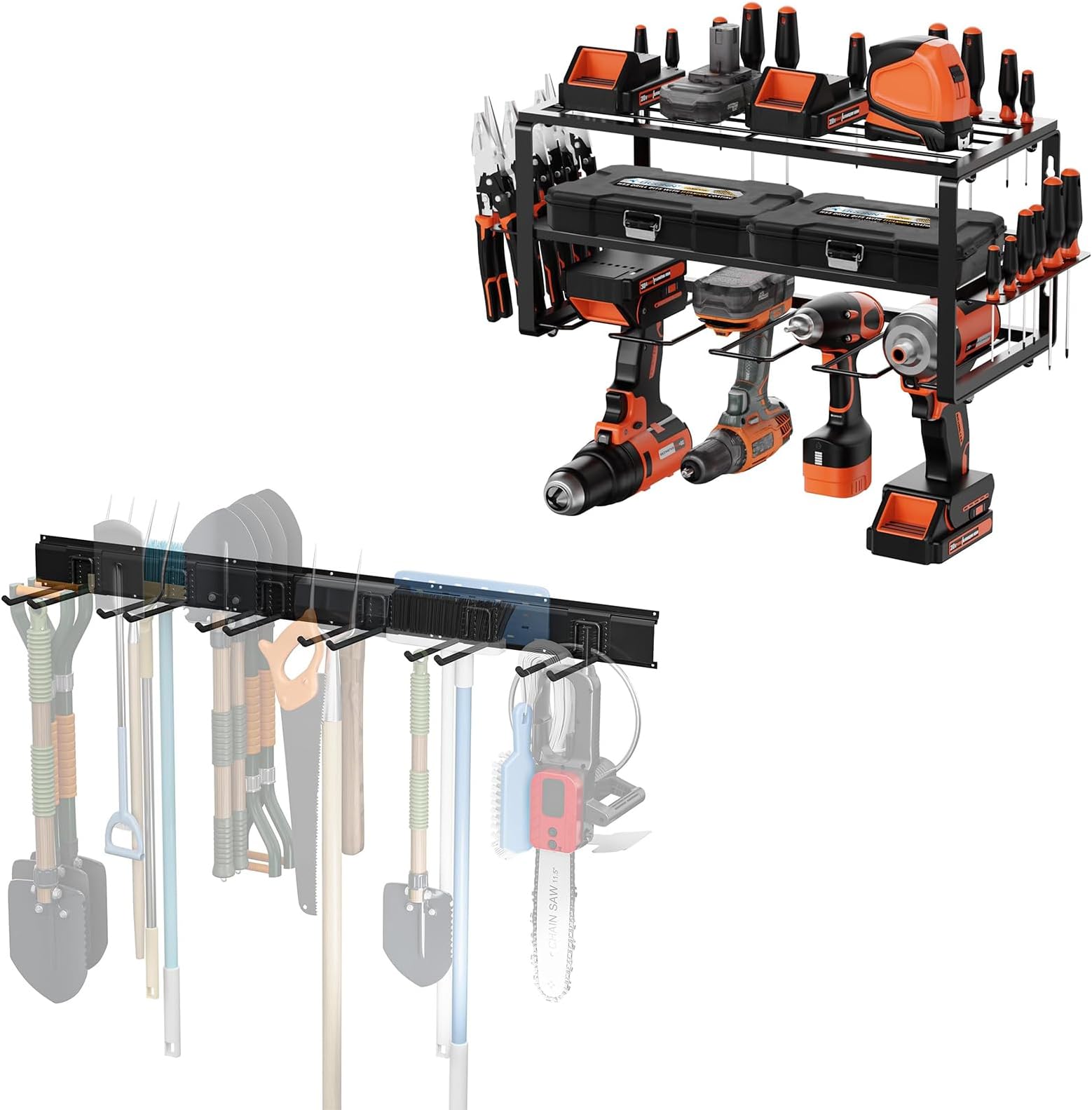 Amazon.com: TICONN Heavy Duty Tool Organizer Rack+ Garage Organizer ...