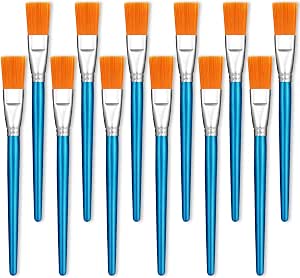 Amazon.com: 1 Inch Flat Paint Brushes for Acrylic Painting, 12 Pcs ...