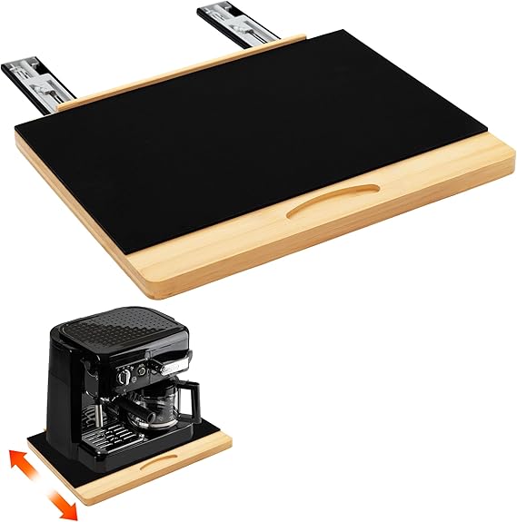 Amazon.com - MinBoo Bamboo Appliance Slider,Sliding Tray for Coffee ...