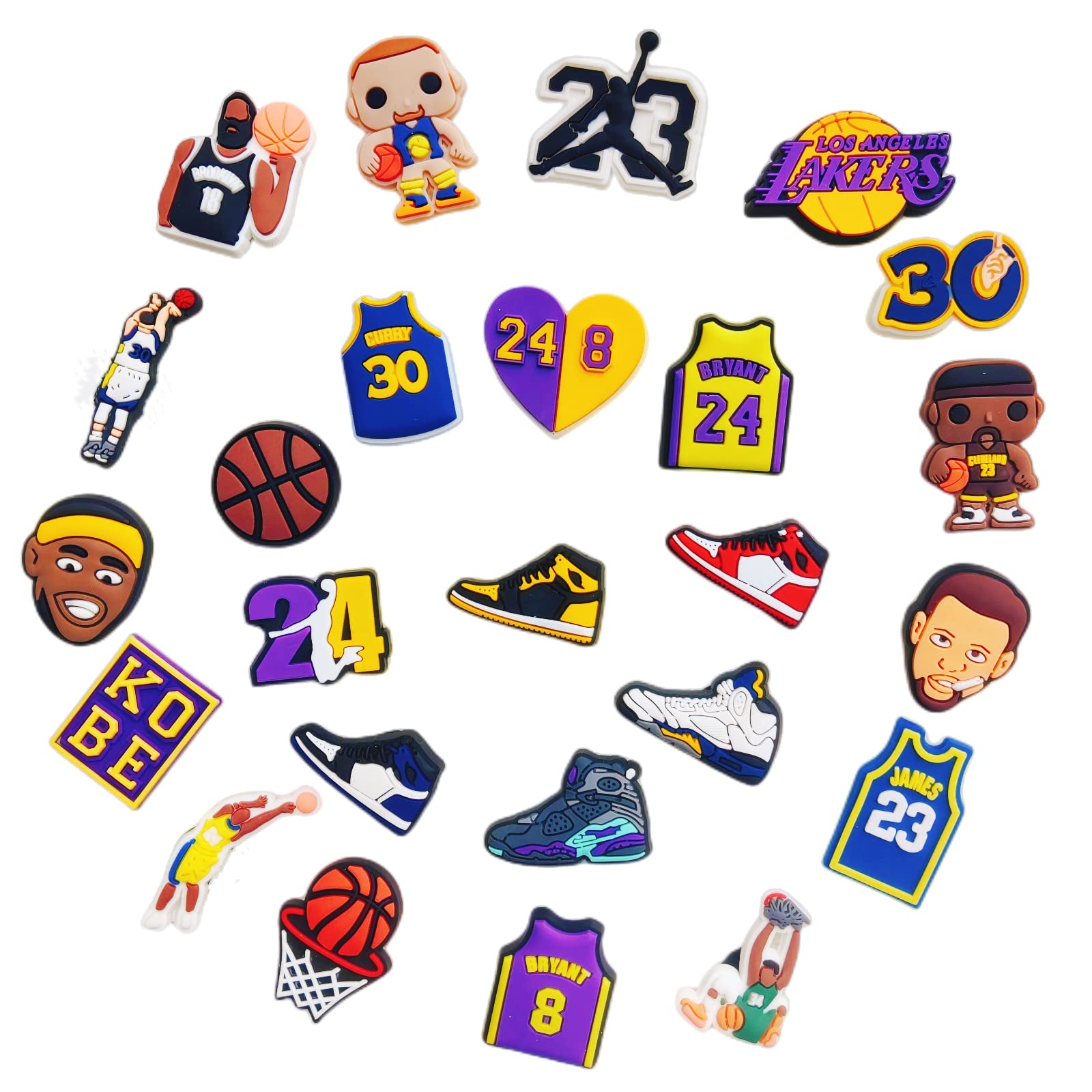 25Pcs Shoe Charms, Basketball Cartoon Shoe Pins for Girls Boys Teens ...