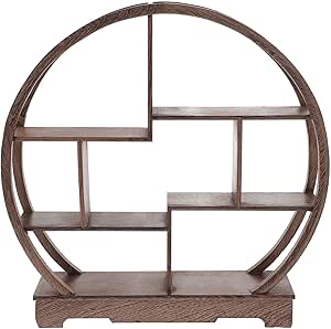 Amazon.com: EXCEART Solid Wood Rack Shelf - Round Display Stand for ...
