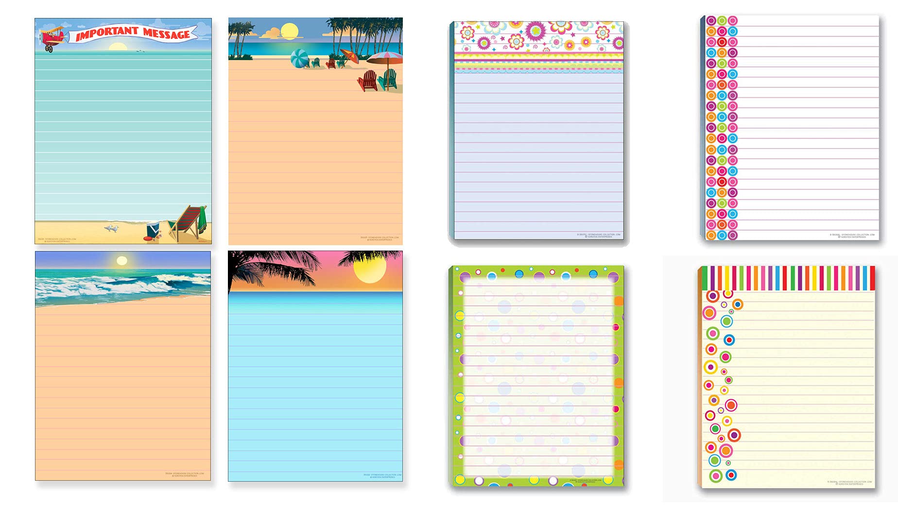 Amazon.com : Stonehouse Collection 8 Assorted Notepads - 4 Beach and 4 ...