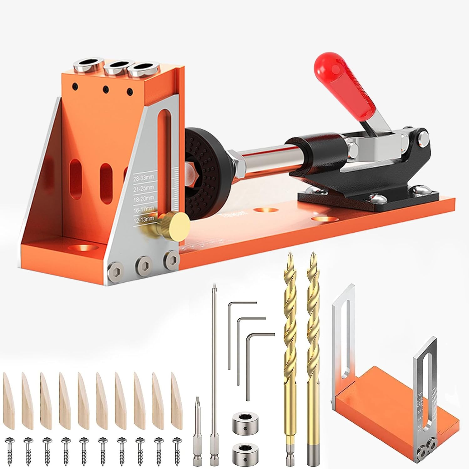 Pocket Hole Jig Tool Kit, Pocket Hole Drill Guide Jig Set for 15 ...