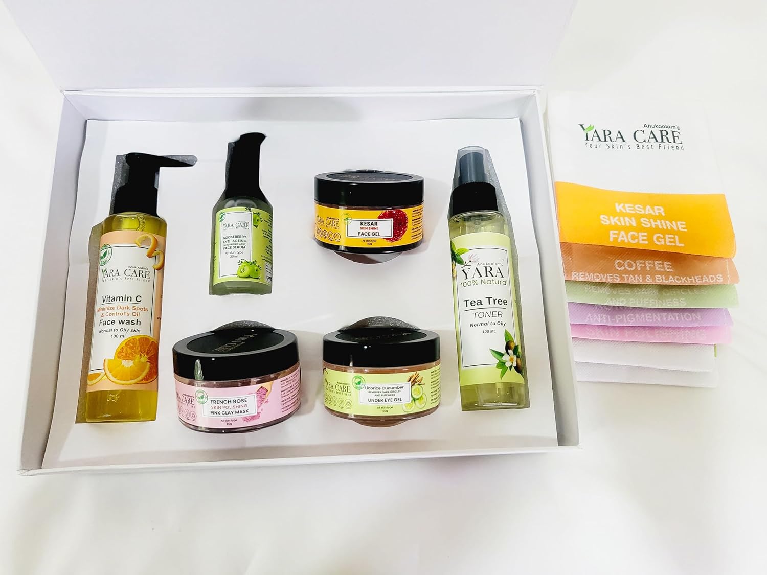 Yara Care Skin Care Kit 6 Piece Gift Set of Vitamin C Face Wash ...