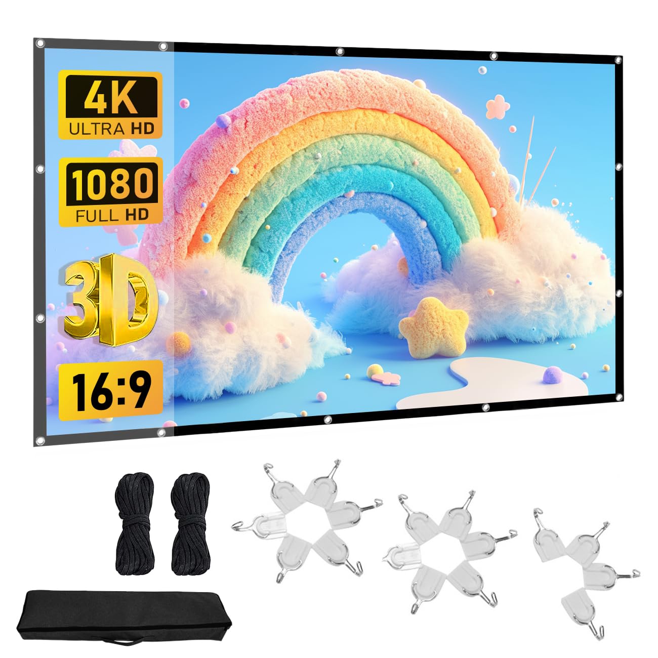 Alpen Projector Screen 120 inch, Outdoor Indoor 16:9 Portable ...