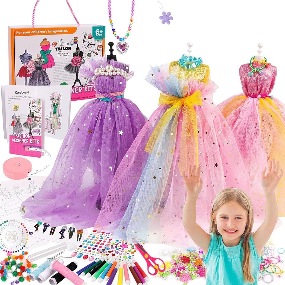 0TO1 Girls Fashion Design Kit, Kids Sewing Craft Kit, Durable and Eco ...