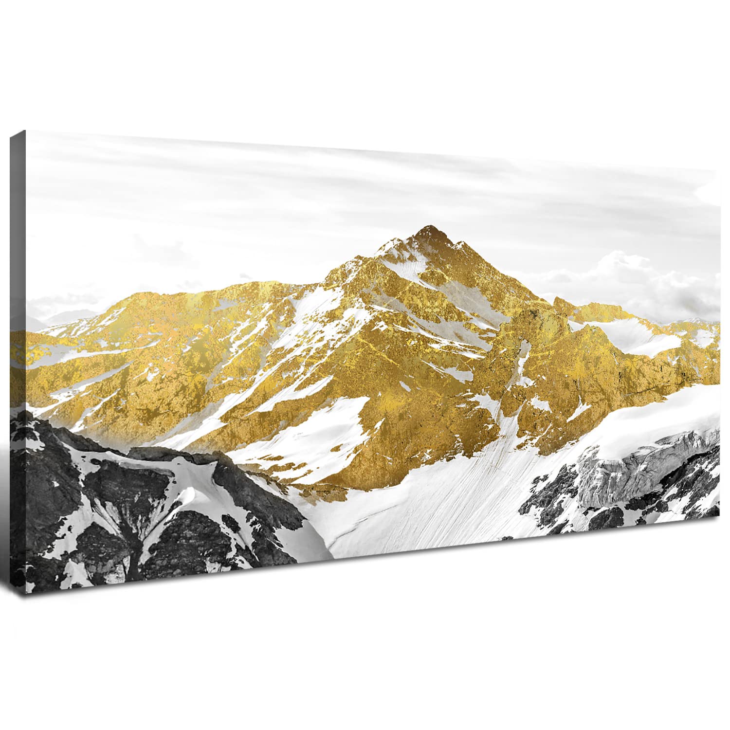 Amazon.com: Golden Mountain Canvas Wall Art for Living Room Snowy ...