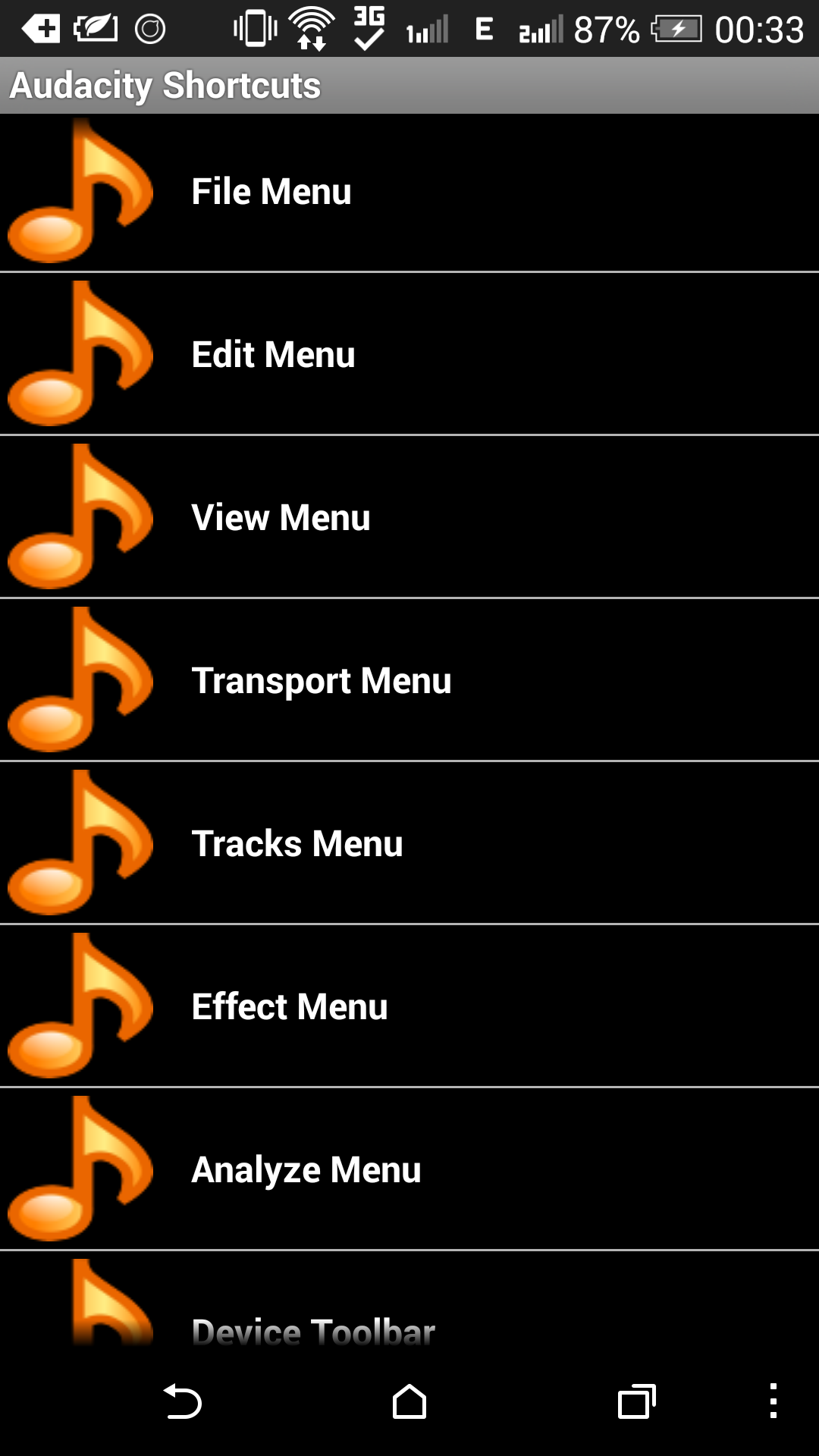 Audacity Keyboard Shortcuts - App on the Amazon Appstore