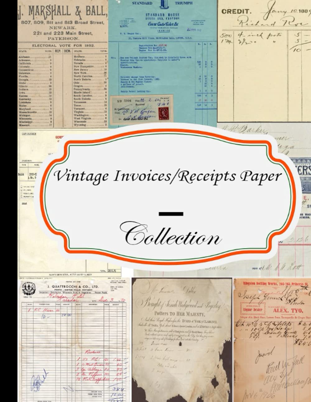Vintage Invoices/Receipts Paper Collection: A Beautiful Set of Old ...