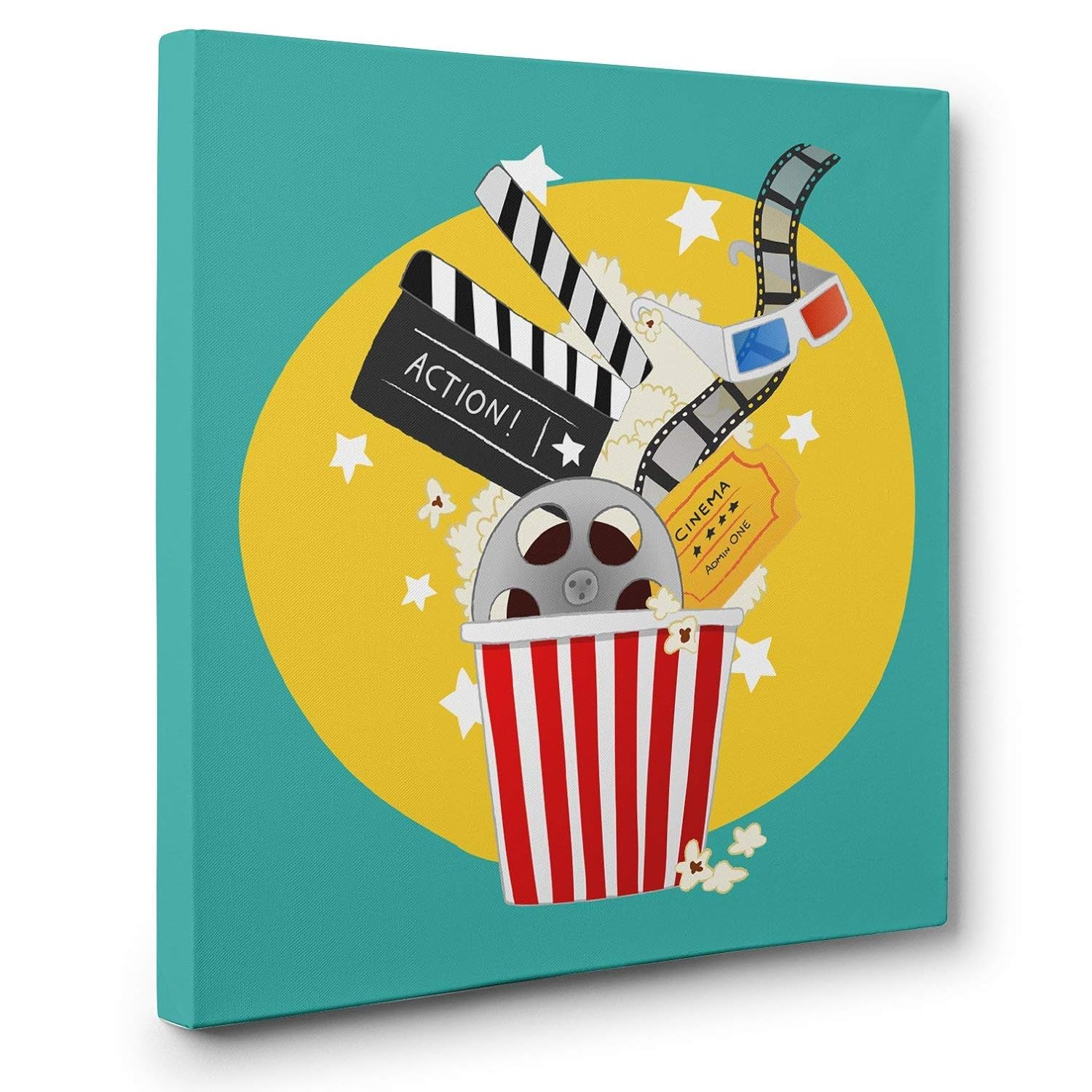 Amazon.com: Theater Cinema Movie Room Wall Art CANVAS Decor : Handmade ...