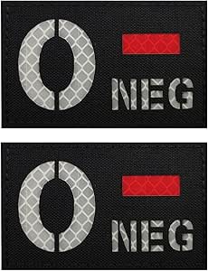 Amazon.com: 2 PCS AliPlus Blood Type Patch O- NEG Patch IR Infrared Reflective Patch Laser Cut ...